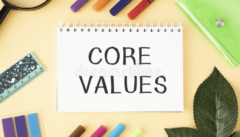Notebook with Text Inside Core Values on Table Stock Image - Image of ...