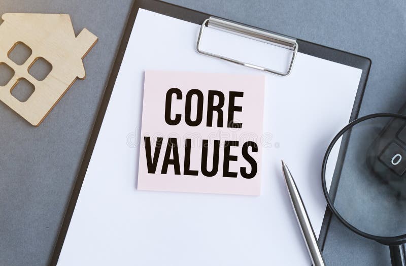 Notebook with Text Inside Core Values on Table Stock Image - Image of ...