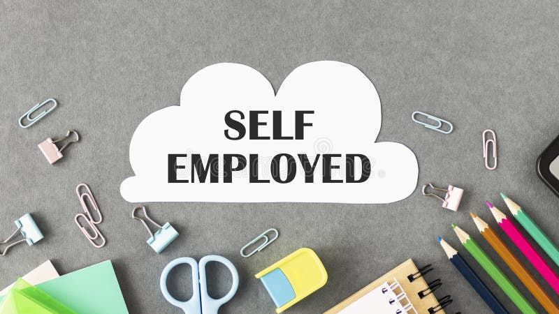 Notebook with Text Inside Self Employed on Table with Coffee Stock ...