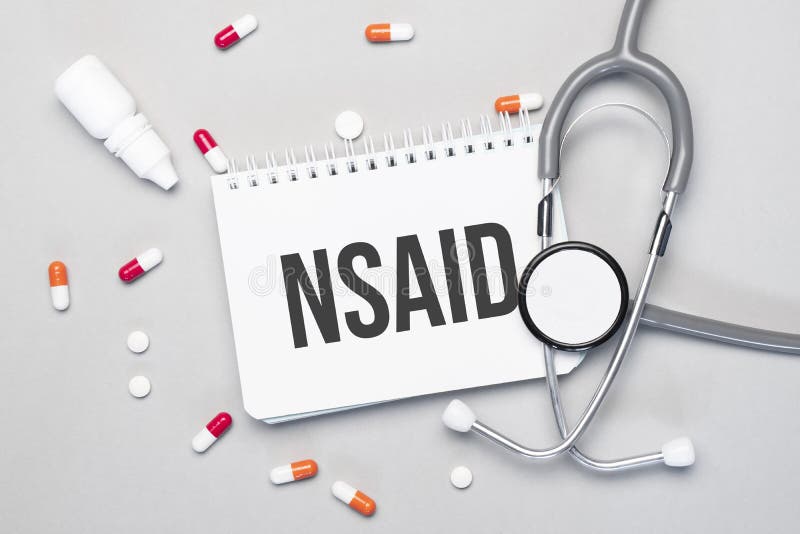 In the Notebook is the Text Nsaid Next To a Stethoscope, Pills and ...