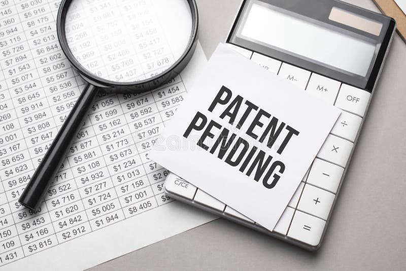 Notebook with Text Patent Pending Sheet of White Paper for Notes ...