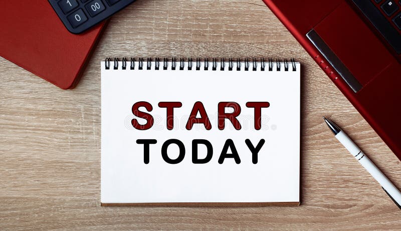 Notebook Text Start Today Desk Laptop Pen Stock Photos - Free & Royalty ...