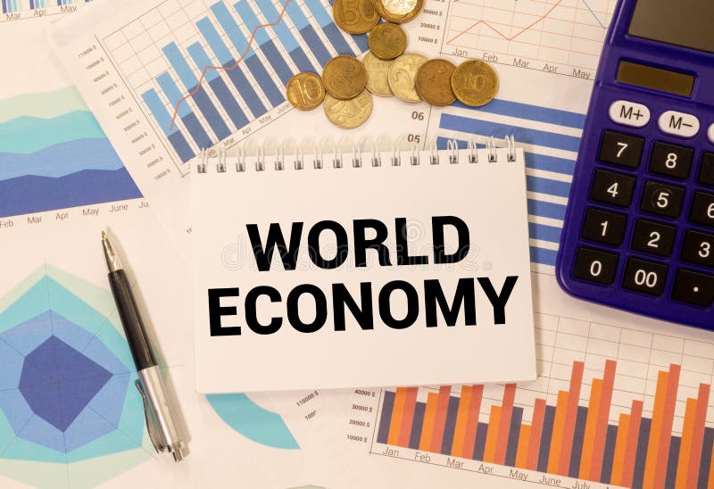 Notebook with the Text WORLD ECONOMY. Business Concept Stock Photo ...