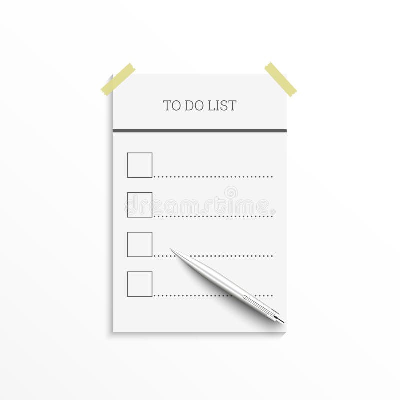 Notebook with to do list. stock vector. Illustration of blank - 48099805