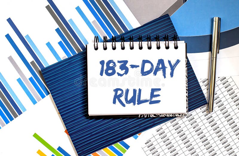Notebook with Toolls and Notes about 183-DAY RULE with Charts,concept ...