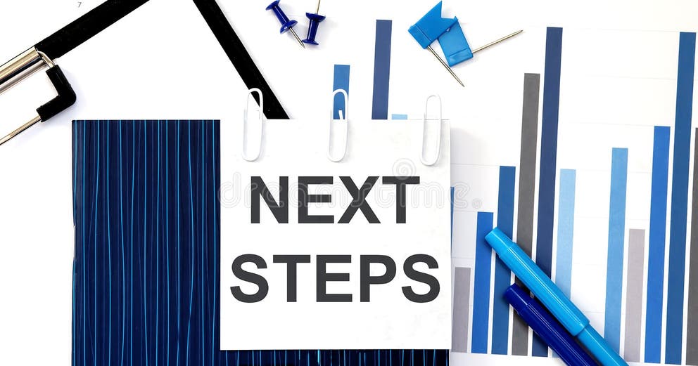 Notebook with Toolls and Notes about NEXT STEPS on Sticker ,concept ...