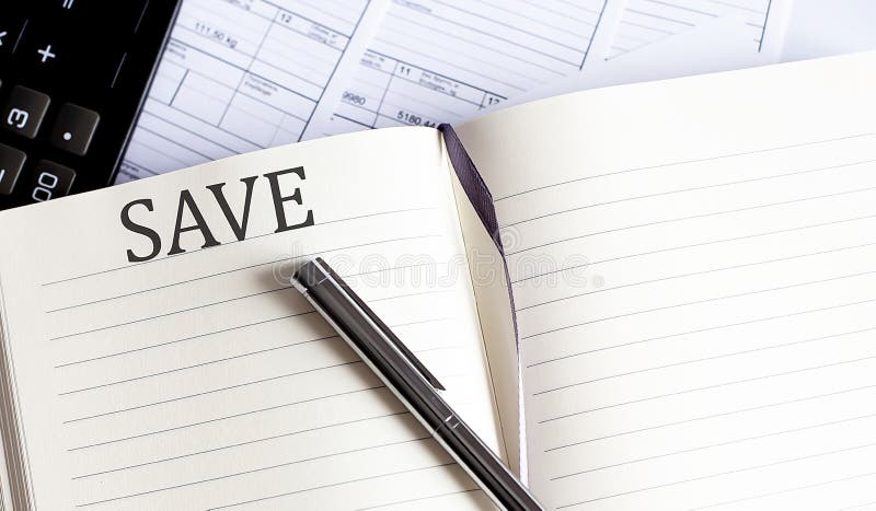Notebook with Toolls and Notes about SAVE Stock Image - Image of ...