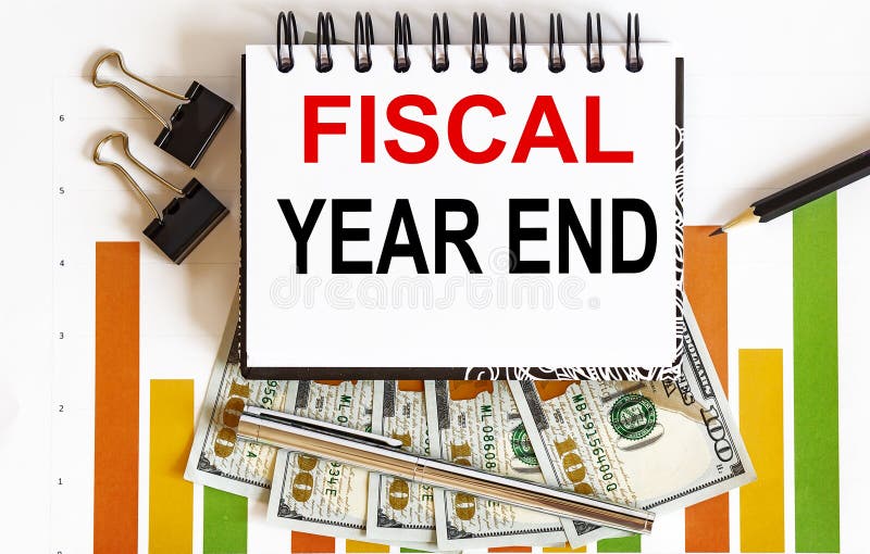 Notebook with Tools and Notes about Fiscal Year End ,business Stock ...