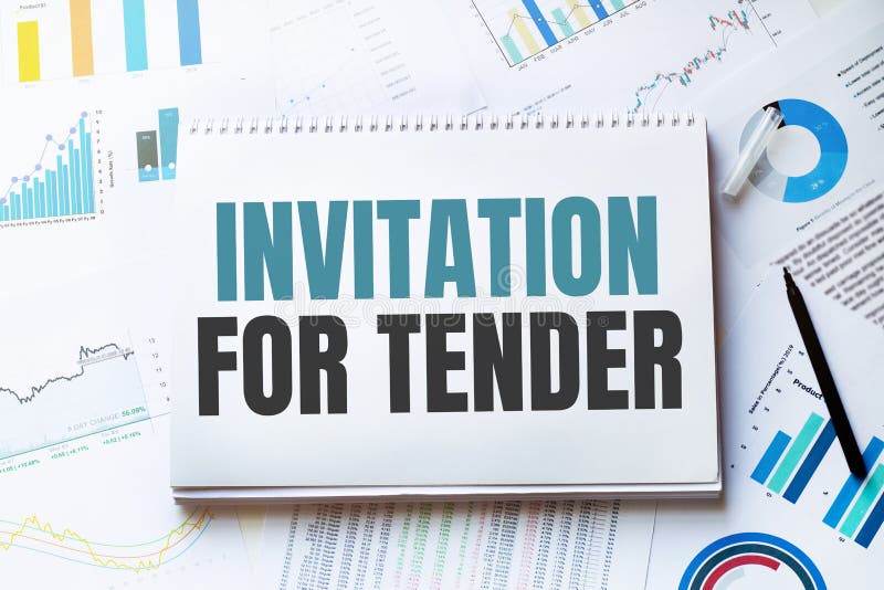 Notebook with Tools and Notes about Invitation for Tender,concept Stock ...