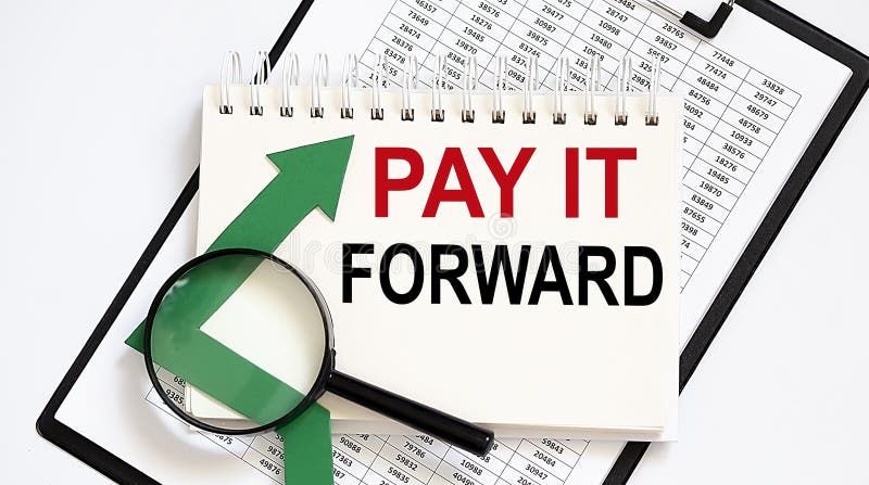 Notebook with Tools and Notes about PAY it FORWARD with Chart,business ...