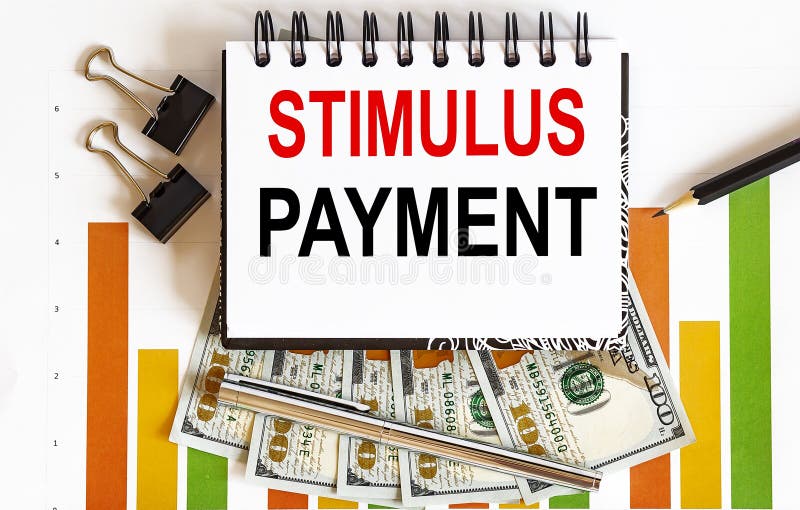 Notebook with Tools and Notes about Stimulus Payment ,business Concept ...