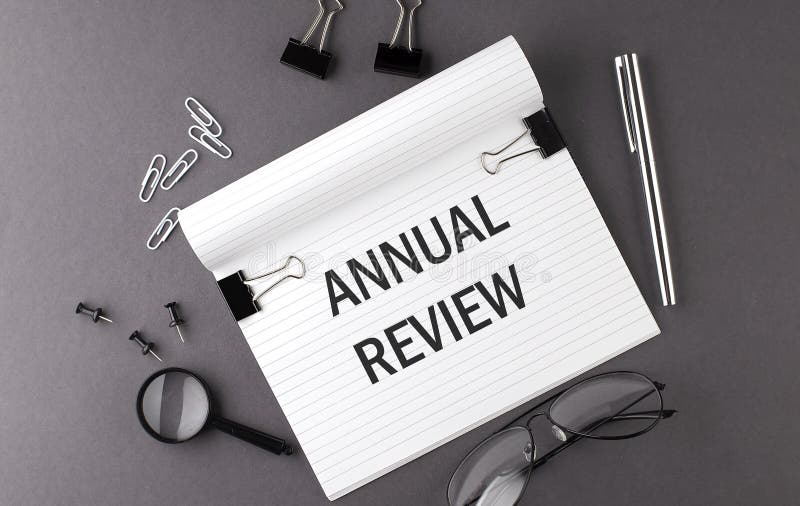 Annual Review is Shown Using the Text Stock Photo - Image of research ...