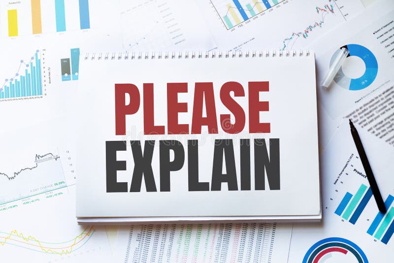 Text PLEASE EXPLAIN Text on a Sticky on Keyboard, Business Concept ...