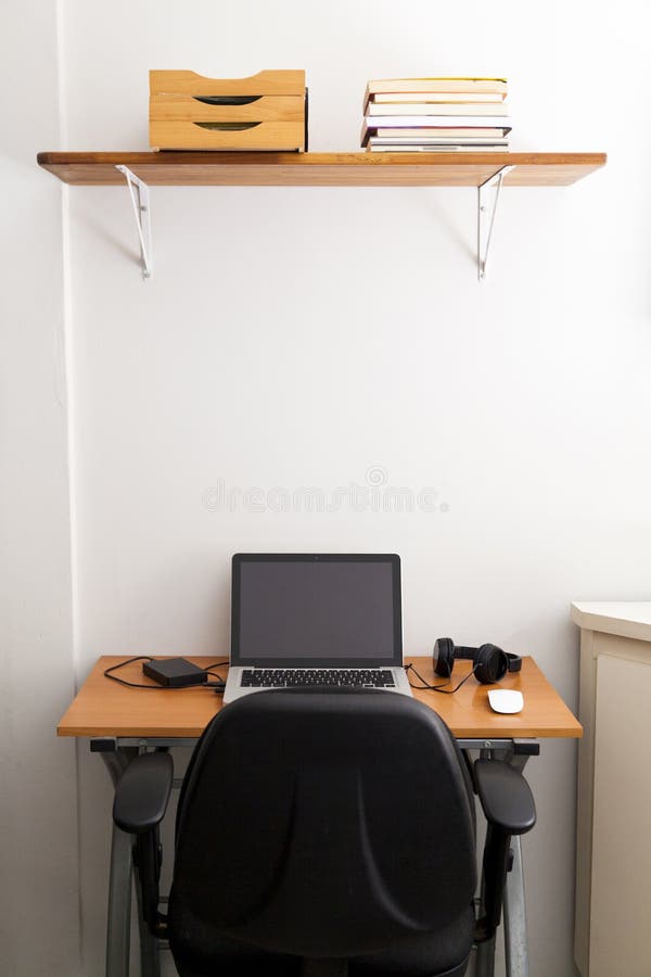 Notebook on Top of a Home Office Desk. Stock Image - Image of gadgets ...