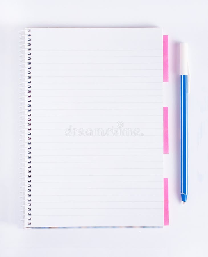 Notebook top view with pen stock image. Image of work - 56031315