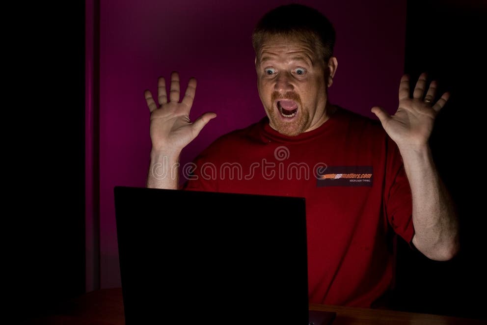 Notebook User Looking Shocked Stock Photo - Image of shocked, indoor ...