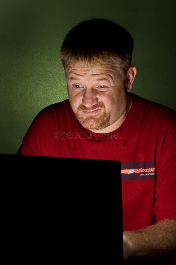 Notebook User Looking Tired Stock Image - Image of thought, staring ...