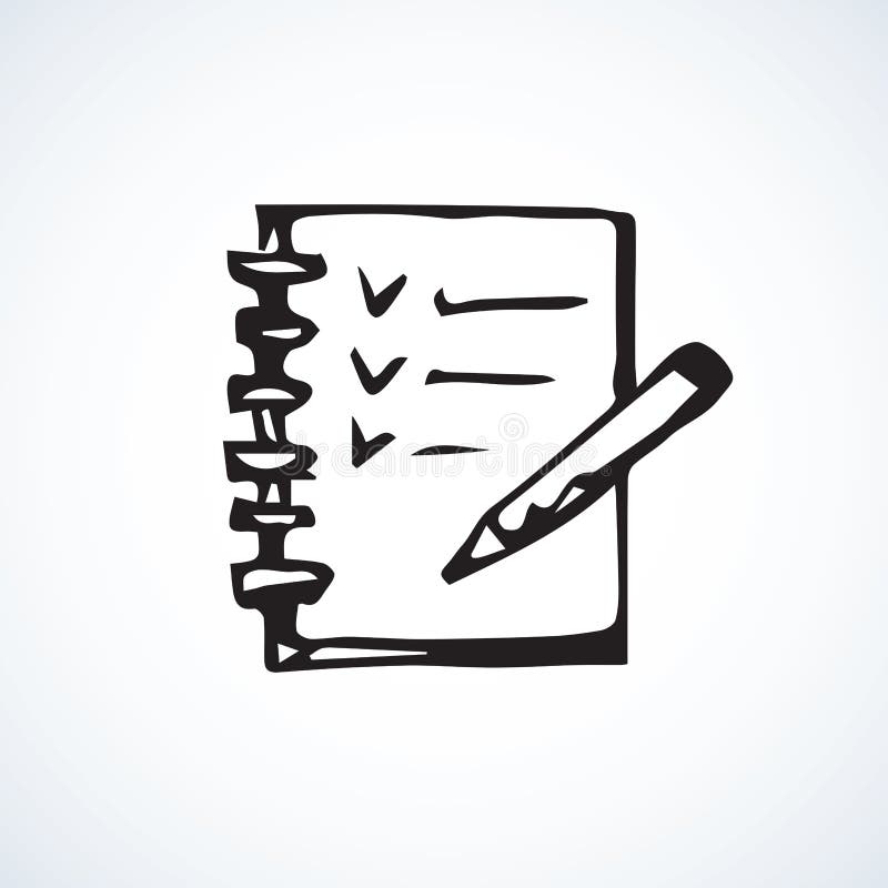 Notebook. Vector drawing stock vector. Illustration of message - 100790236