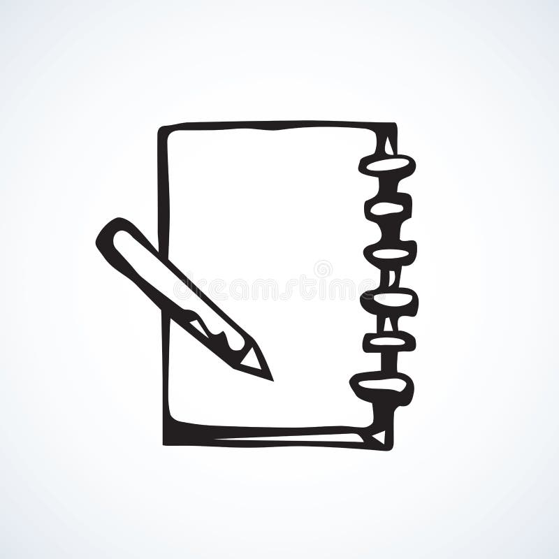 Notebook. Vector drawing stock vector. Illustration of iron - 89577922