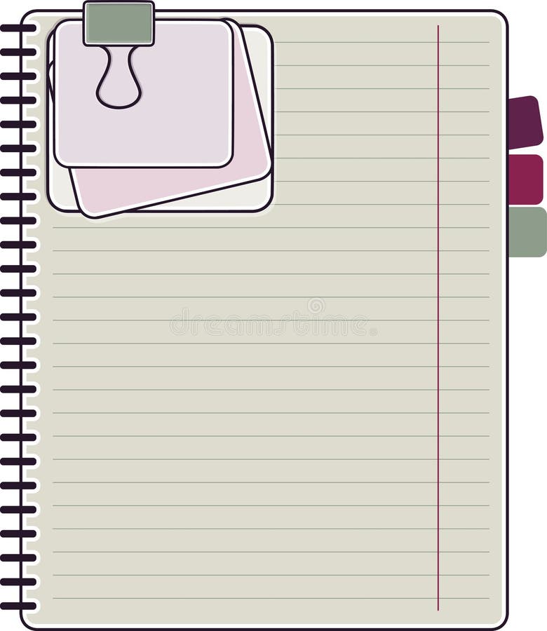 Notebook Vector with Floral Stock Vector - Illustration of paper ...