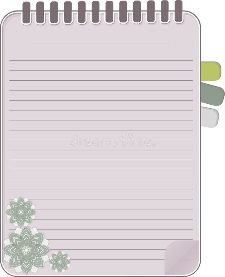 Notebook Vector with Floral Stock Vector - Illustration of paper ...