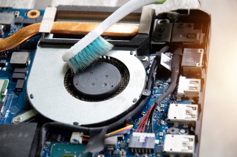 The Notebook Ventilation Fan is Full of Dust Stock Image - Image of ...