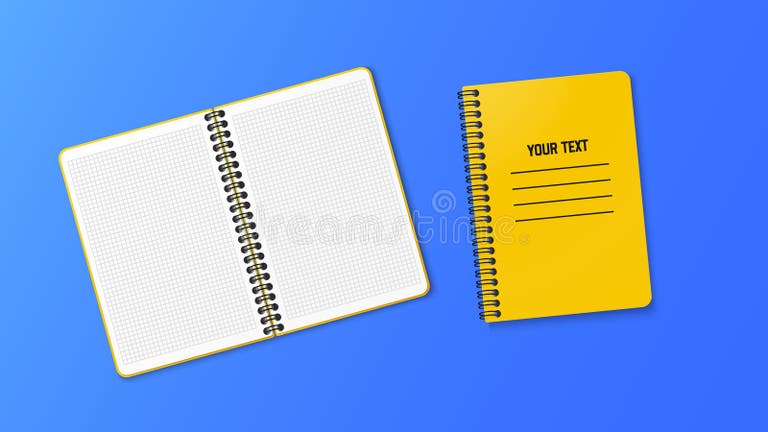 A Notebook with a Vertical Spring. Notepad in a Cage Grid with a White ...