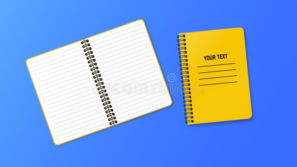 A Notebook with a Vertical Spring. Notepad with a Lined White Sheet ...
