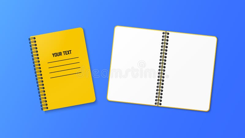 A Notebook with a Vertical Spring. Notepad with a White Sheet Stock ...