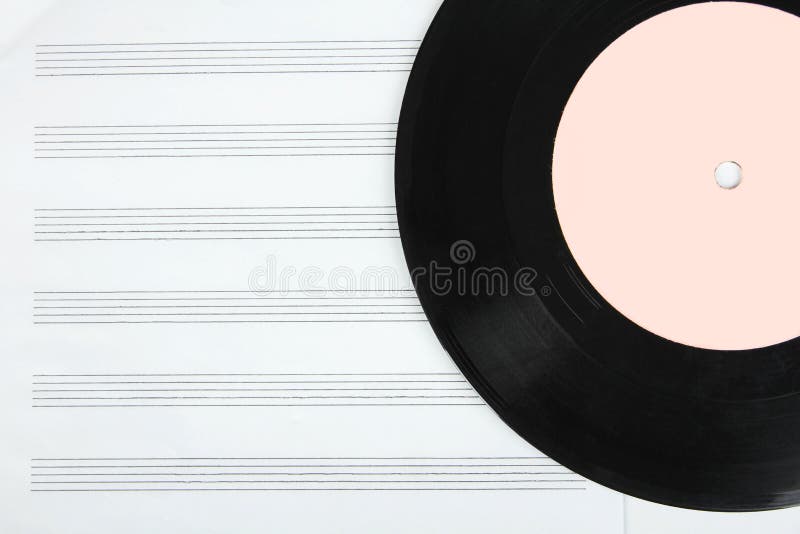 Notebook and vinyl record stock photo. Image of line - 129798914