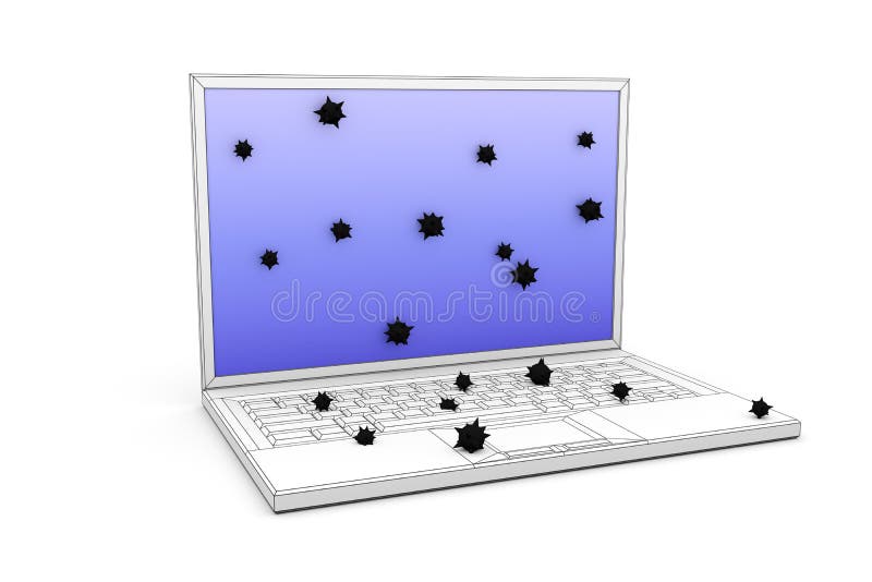 Notebook virus stock illustration. Illustration of notebook - 93780510