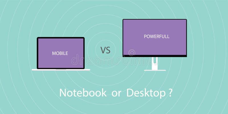 Desktop vs mobile devices stock illustration. Illustration of laptop ...