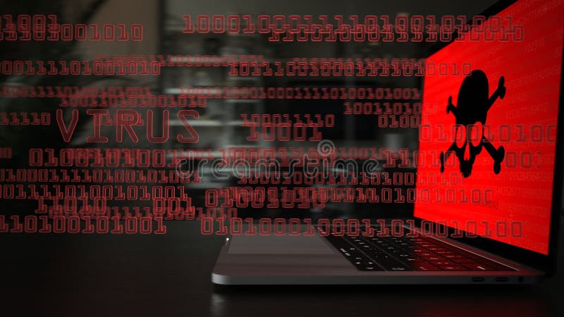 Notebook Virus Infection stock illustration. Illustration of electronic ...