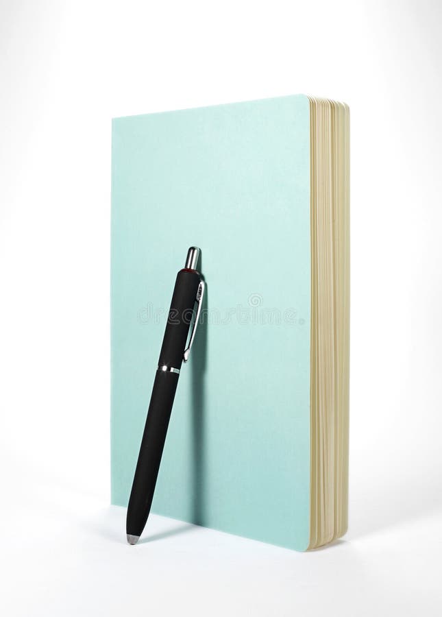 Blue Notebook on White Background Stock Image - Image of diary, notepad ...