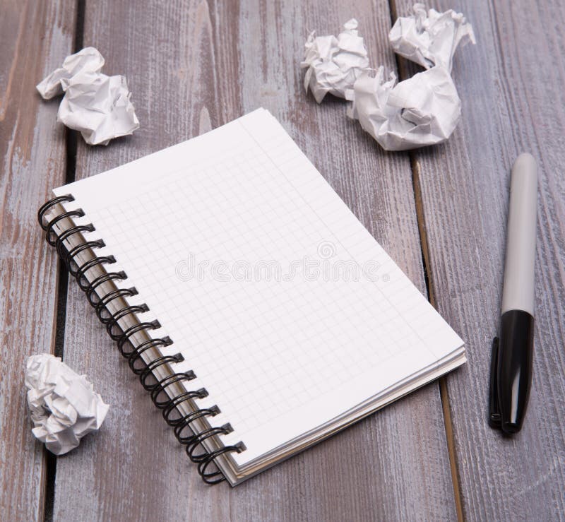 Notebook stock image. Image of crumpled, organizer, marker - 51873687
