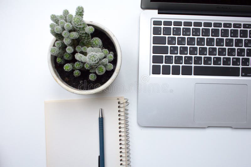 Minimalist Work Table , Modern Freelancer Work Place Stock Photo ...