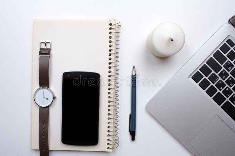 Minimalist Work Table , Modern Freelancer Work Place Stock Photo ...