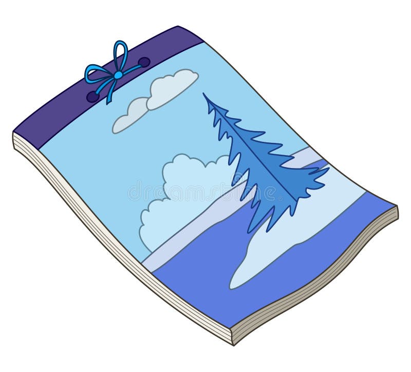 Notebook with Winter Landscape Stock Vector - Illustration of copy ...