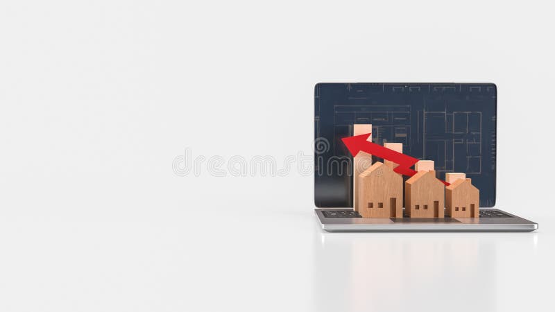 The Notebook and Wood House for Business Concept 3d Rendering Stock ...