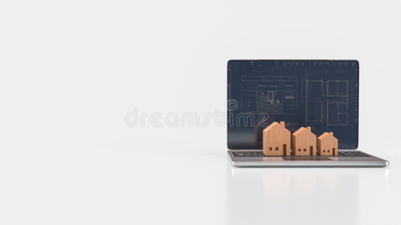 The Notebook and Wood House for Business Concept 3d Rendering Stock ...