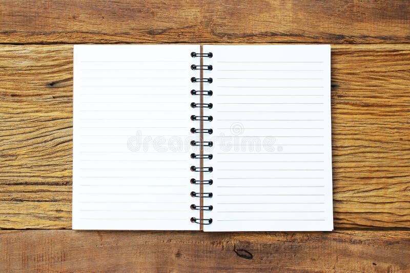 Notebook on wooden table stock image. Image of spring - 62893245