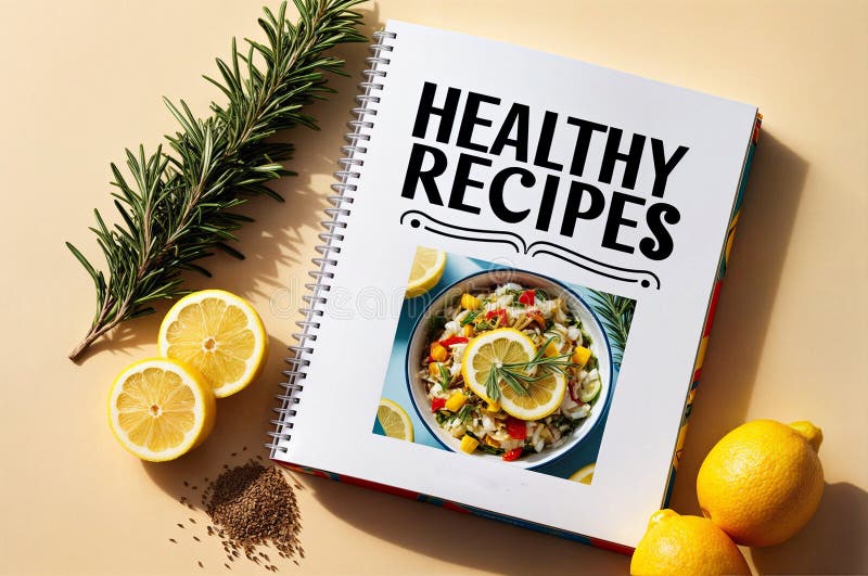 An Notebook with the Word Text Title "HEALTHY RECIPES" Stock ...