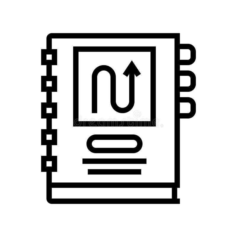 Notebook with Work Planning Line Icon Vector Illustration Stock Vector ...