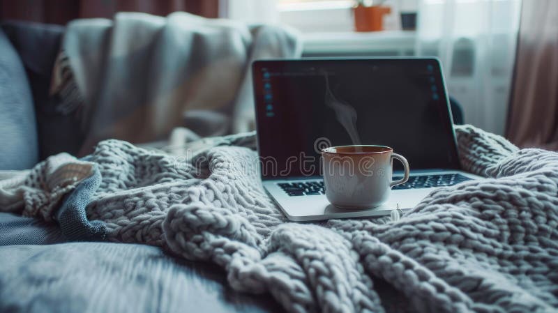 A Notebook with Writing beside an Open Laptop and a Coffee Cup on a ...