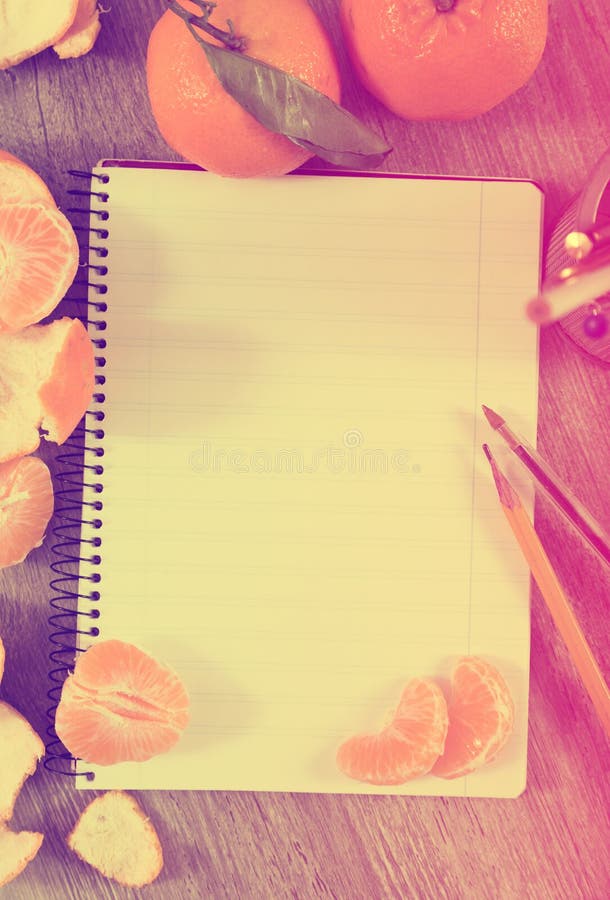 Notebook with Writing Utensils Stock Image - Image of page, peel: 86794779