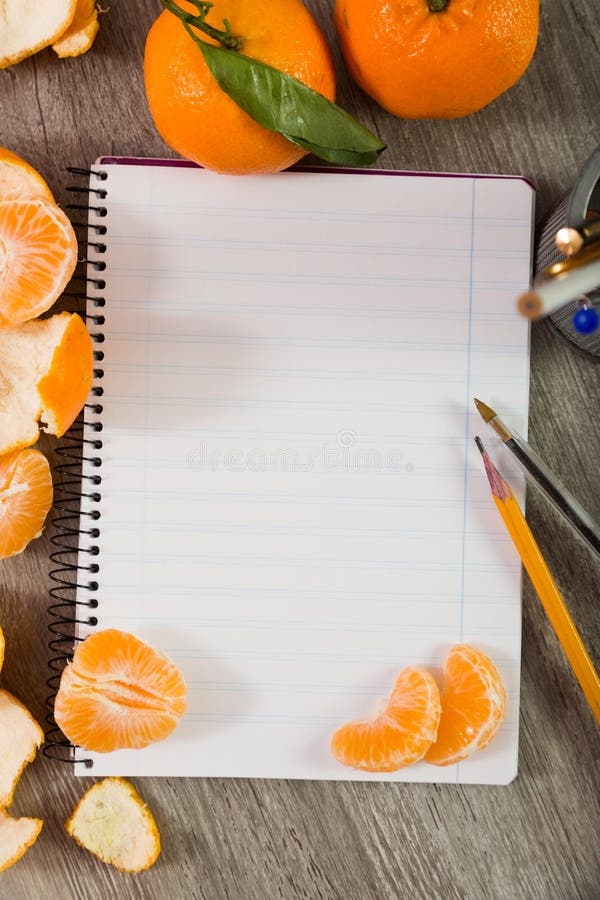 Notebook with Writing Utensils Stock Photo - Image of color, pencil ...