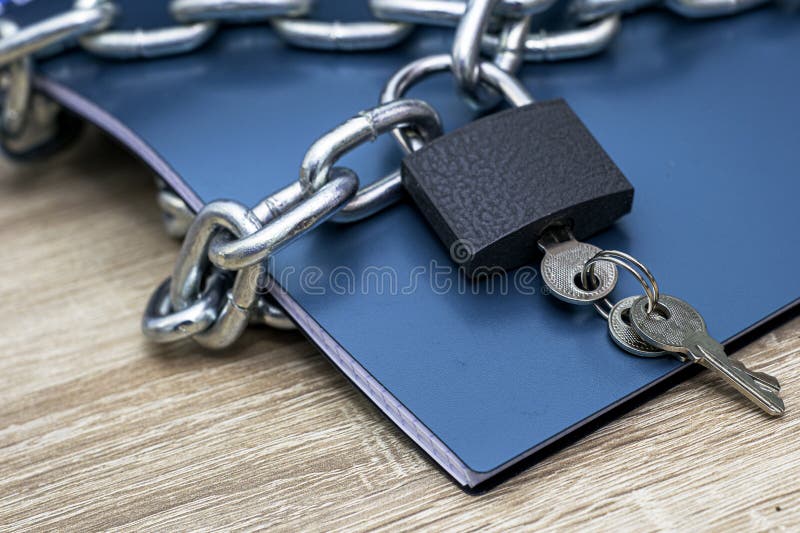 Notebook for Writing Wrapped with an Iron Chain Closed with a Lock with ...