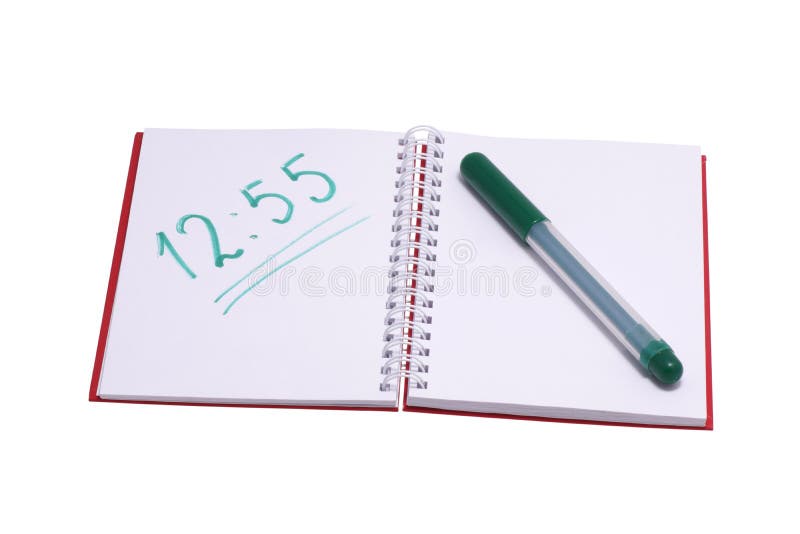 Notebook with Written Numbers and Green Felt-tip Pen. Stock Image ...