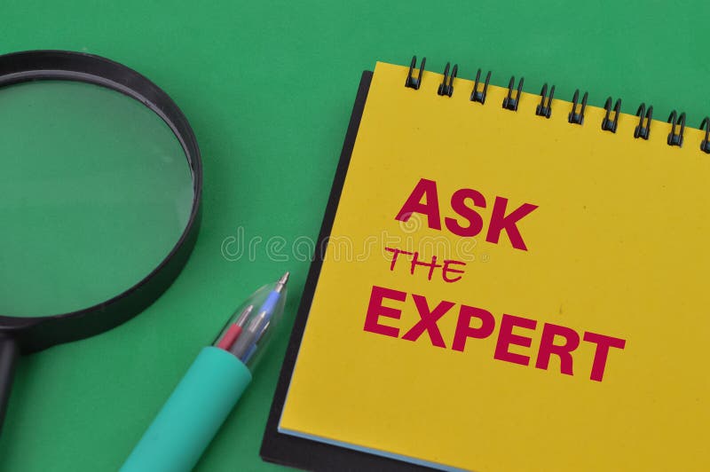 Notebook Written with Text ASK the EXPERT. Top View Stock Image - Image ...