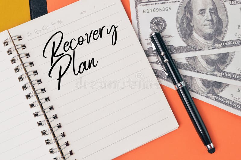 Notebook Written with Text RECOVERY PLAN. Top View Stock Photo - Image ...